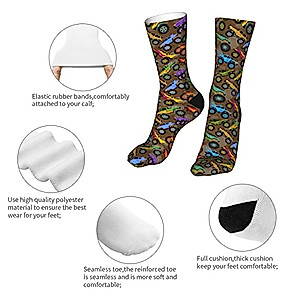 Atuedesty Cartoon Monster Vehicle Car Truck Show Novelty Crew Socks Adults Teens Dress Socks Novelty Daily Wear Sock for Golfing Fishing Hunting Camping Racing Football Biking Athletic Holiday