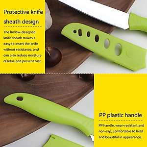 Amroicus Paring Knife 4 Inch with Knife Cover, 3Cr13 Stainless Steel Peeling Knife, Fruit and Vegetable Knife, Small Kitchen Knife with Ergonomic Handle