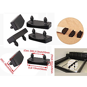 RDEXP 50Pcs Plastic Bed Slat End Caps Holders Replacement for Holding and Securing 5.4x0.9cm Wooden Slats Bed Base Black