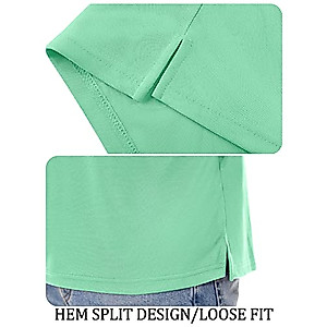 TACVASEN Men's Summer Polo Shirts Casual Lightweight Short Sleeve Collared T-Shirt Mint Green M