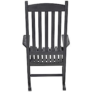 Amazon Aware FSC Certified Outdoor Porch Rocker Chair, Acacia Wood, Black