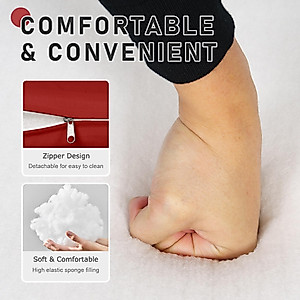 HOMEZILLIONS Outdoor Furniture 3 Piece Wicker Patio Conversation Bistro Furniture Set, All-Weather Outdoor Patio Chairs Set with Side Table for Garden Porch Yard, Red