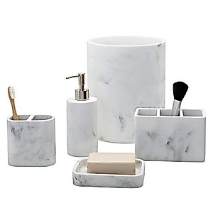 Zenna Home, Grey Marble Corin Waste Basket (050965062A)