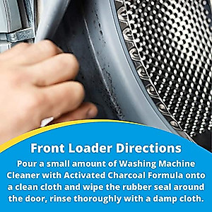 Carbona Washing Machine Cleaner with Activated Charcoal | Removes Odor-Causing Residues | Works in Standard & High Efficiency Washing Machines | 8.4 FL Oz, 1 Pack