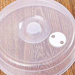 Microwave Splatter Cover for Food, BPA-Free Steam Vents Microwave Plate Cover with Easy-Grip Handle, Fruit Drainer Basket, For Dishwasher Safe & Refrigerator - 2Pcs (Diameter 9 inch + 6.7 inch)