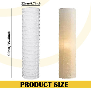 ANRONCH Rice Paper Floor Lamp Shade, Paper Floor Lampshade Light Accessories Paper Lamps Classic Modern Paper Floor Light Bulb Cage Guard for Bedroom Living Room