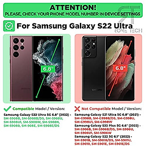 Rome Tech Belt Clip Phone Case for Samsung Galaxy S22 Ultra 5G 6.8" (2022) [NOT for S22] Slim Heavy Duty Rugged Slide Hip Holster Cover with Kickstand Compatible with Samsung Galaxy S22 Ultra - Black