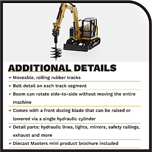 Diecast Masters 1:50 Caterpillar 308 CR Mini Hydraulic Excavator | High Line Series Cat Trucks & Construction Equipment | 1:50 Scale Model Diecast Collectible | Diecast Masters Model 85596