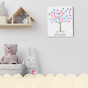 Sirjiera Baby Fingerprint Guest Book, Baby Gender Reveal Fingerprint Tree, Baby Gender Reveal Party Decorations, Baby Shower Party Game Ideas, Baby Shower for Expectant Mothers