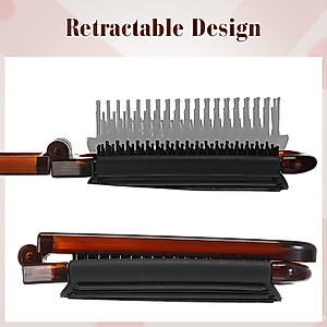 Nuenen 4 Pcs Folding Hair Brush with Mirror Portable Mini Hair Brush Small Compact Pocket Hair Comb for Family Travel Car Gym Wig Bag Purse Gift Women(Tortoiseshell)