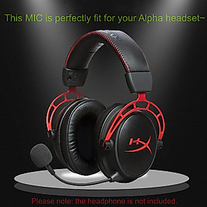 Alpha Microphone Accessories Compatible with Kingston HyperX Cloud Alpha Gaming Headset, 3.5mm Audio MIC Work for PS4, Xbox One, Nintendo Switch, Computer PC Gaming