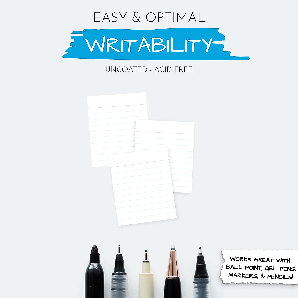 Home Advantage Ruled White Index Cards, File Lined Note Cards (2.5-x-3-inch)