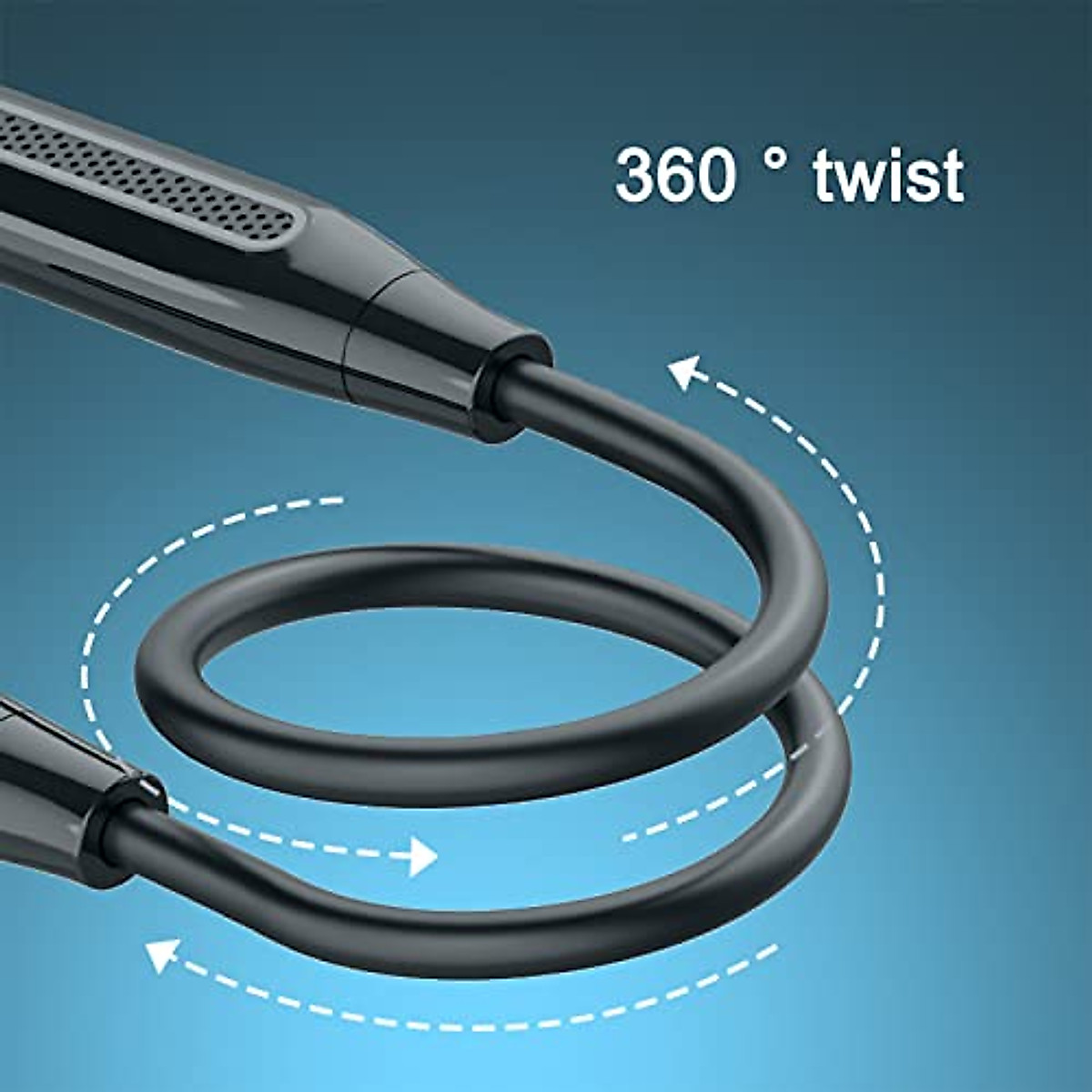 Halter Neck Wireless Bluetooth Headphones - Sports Wireless High-Power Bluetooth Earphones Neck-Mounted Earphones - Bluetooth Sport Stereo Earbuds Waterproof Headset for Work Travel (Black)