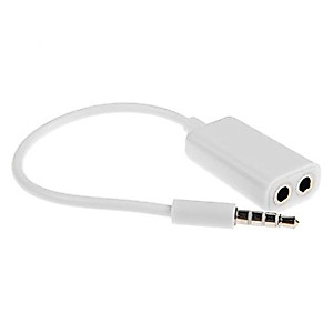 3.5mm Headset Headphone Splitter Earphone Speaker Audio Y Adapter Dual Port White for Samsung Galaxy Tab 4 Nook 7.0 10.1, E Nook 9.6, S2 Nook 8.0 - ZTE Grand X Max 2, X3, X4, Duo LTE, ZMax Pro Z981