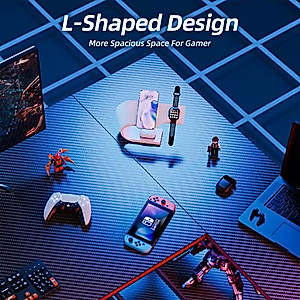 Homall L Shaped Gaming Desk, 47" Computer Desk with Carbon Fiber Surface, Home Office Writing Workstation with Space-Saving Corner, Easy to Assemble, Black