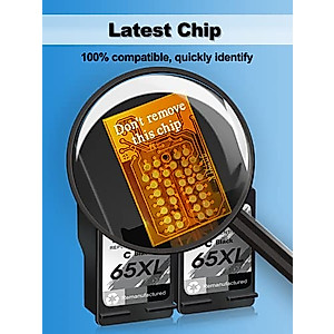 KINGWAY 65 Ink Cartridge for HP Printers, Remanufactured Replacement for 65XL 65 XL to use with Envy 5055 5052 5058 DeskJet 3755 2655 3720 3722 3723 3752 3758 2652 2624 Printer (2 Black)