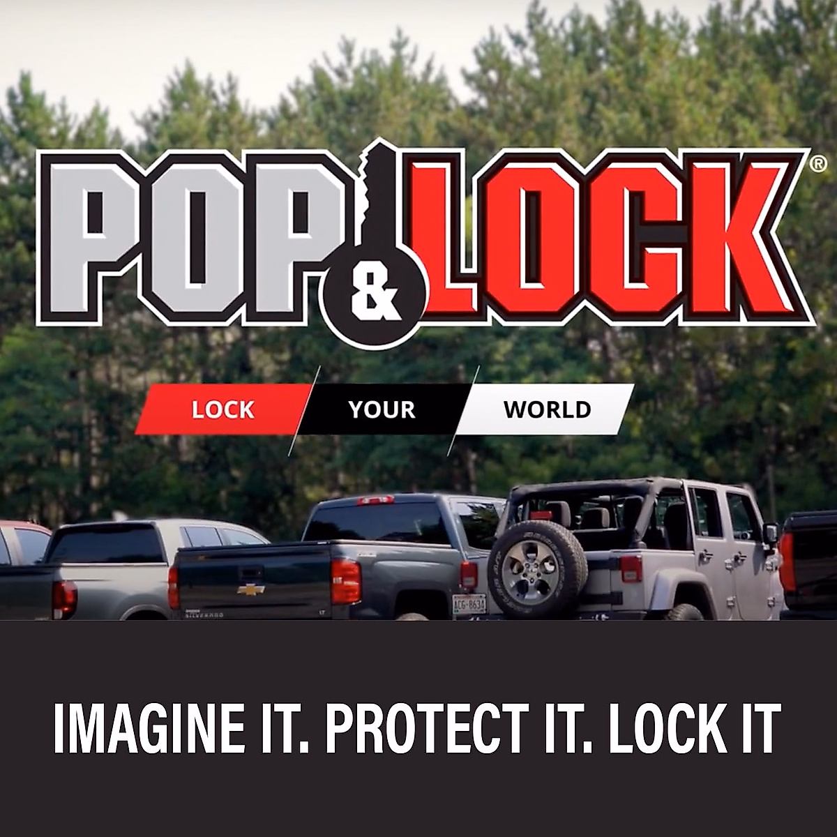 Pop & Lock PL1600 Black Manual Tailgate Lock for Chevy/GMC/Isuzu