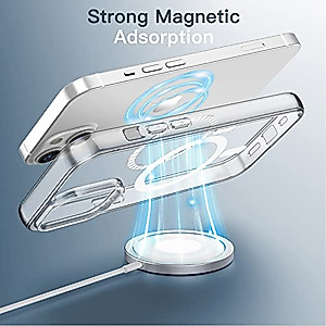 JETech Magnetic Case for iPhone 14 Plus 6.7-Inch Compatible with MagSafe Wireless Charging, Shockproof Phone Bumper Cover, Anti-Scratch Clear Back (Clear)