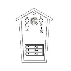 KOOKOO AnimalHouse white, small cuckoo clock with 5 farm animals sounds (natural field recordings)