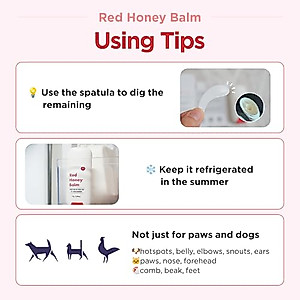 JAYU PET Red Honey Balm - Long Lasting Dog Cat Skin Nose Paw Wax Balm, Anti Slip & Help Reduce Licking, Dry Cracked Chapped Pad Soothing Butter, Pet Hotspots Itchy Allergy Relief Moisturizer 0.5 oz.