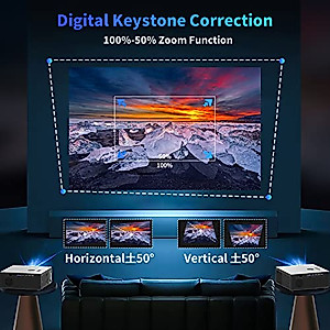 4K Projector,5G WIFI Bluetooth Projector Max500"Display,900ANSI Native1080P Projector,Outdoor Projector Support 50%Zoom.4P/4D & ±50°Keystone,PPT.Dolby.Movie Projector Compatible iOS/Android/Win/TV/PS5