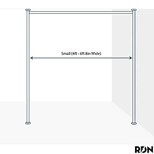 Room/Dividers/Now Zenfinit Curtain Divider Stand - Freestanding Vertical Room Dividers Stand for Room Separation - Self-Standing Divider for Privacy - Medium, 4 Ft x 6 Ft x 8 Inches Wide, Silver