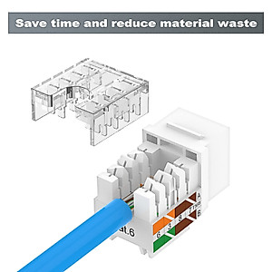 VCELINK RJ45 Cat6 Keystone Jacks UL-Listed Slim Profile, 10-Pack Ethernet Punch Down Keystone UTP, 90-Degree Modular Keystone Connector Adapter, White