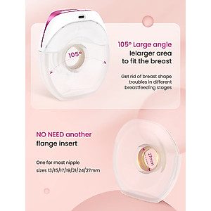 2Pcs Hands Free Breast Pump, 4 Modes & 8 Levels Wearable Portable Breast Pump,Smallest Painless Low-Noise Cordless Pump for Breastfeeding Mothers, Easy to Carry Anywhere