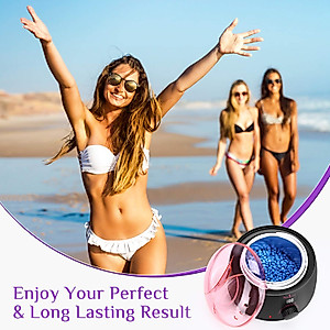 Nivlan Waxing Kit for Women 5 Hard Wax Beans and 30 Wax Applicator Sticks, Black, No Chemical Smell