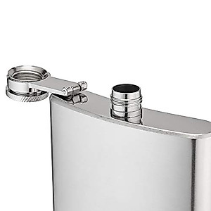 TRUE Stainless Steel Metal Men and Women Drinking Flasks for Vodka Whiskey Tequila Rum Cocktails, Travel, Backpacking, 6 oz, Set of 1, Silver