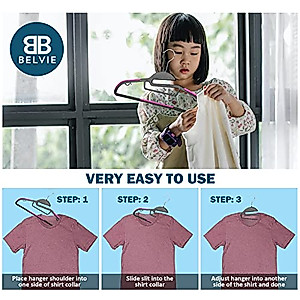 Pink Color Plastic Clothes Hangers (20 Pk) Non Slip Rubberized U-Slide Hanger, Ultra Thin Space Saving Suit Hanger, Non Slip Pants Hanger, Strong & Heavy Duty Plastic Coat Hanger, Strap Hooks.