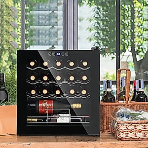 19 Bottle Wine Cooler Refrigerator, Freestanding Compressor Wine Chiller, Beverage Wine Fridge with Digital Temperature Control & Double-layer Glass Door for Red White Wine, Champagne, Beer