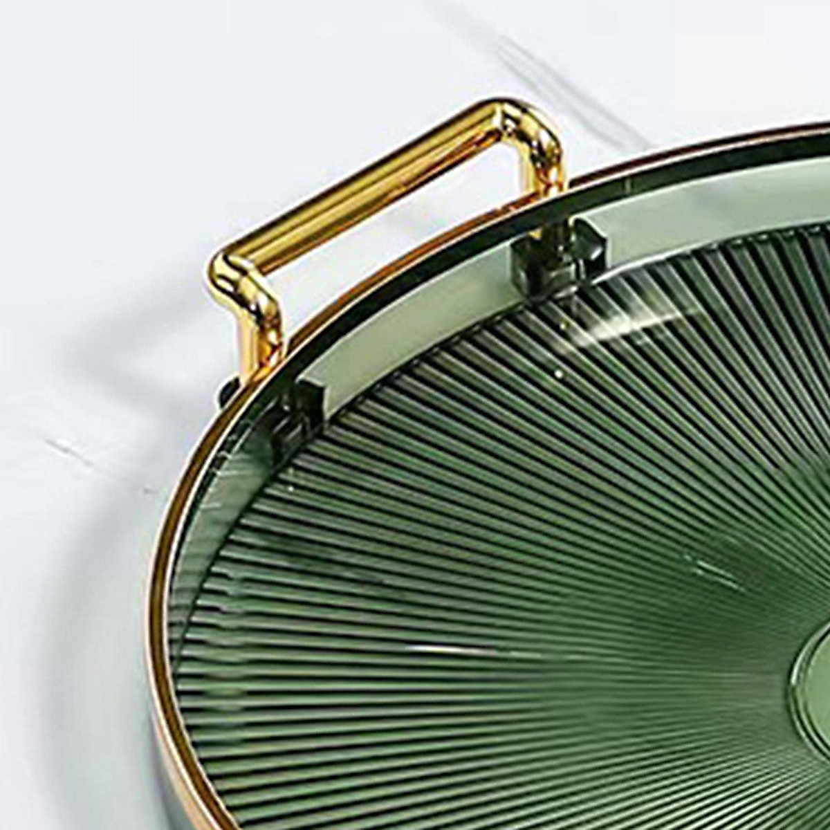 KESOTO Serving Tray, with Handles Platters for Party Dressing Room Kitchen Decoration Storage, Green