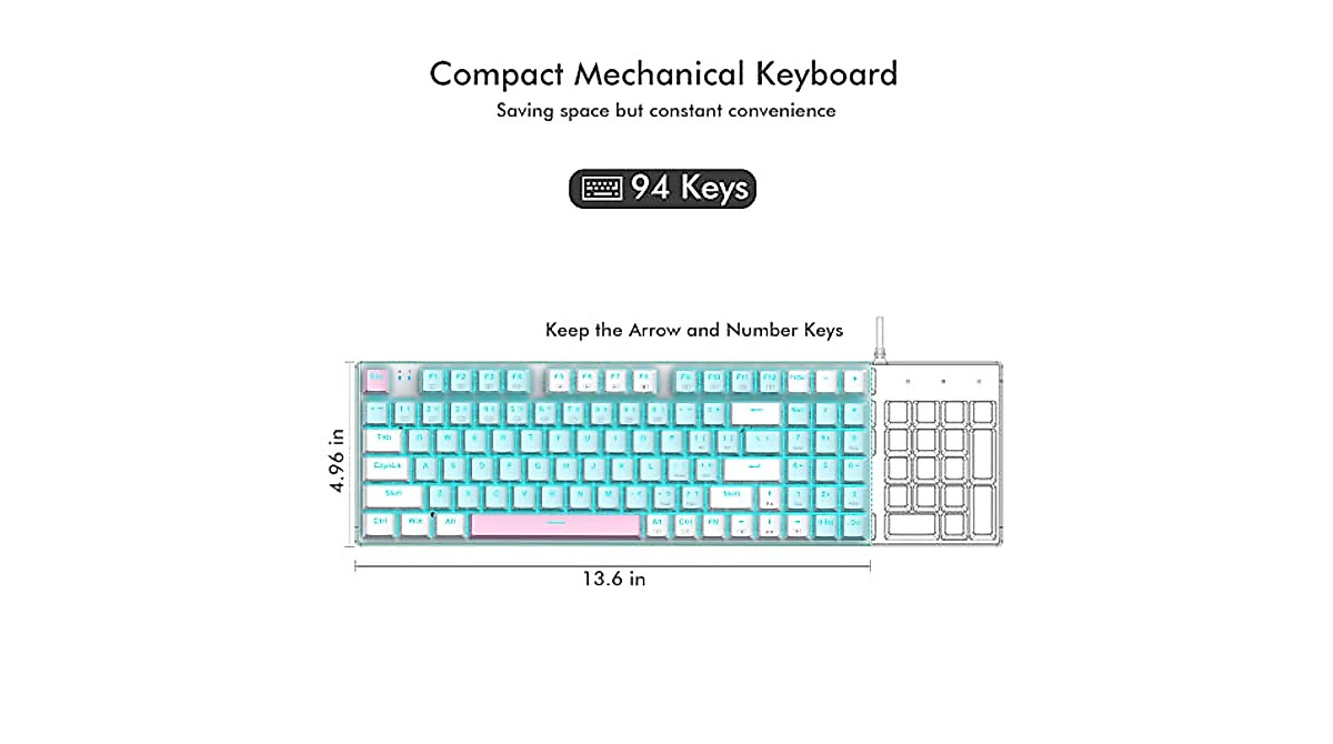 E-YOOSO Mechanical Keyboard - Compact Wired & Backlit