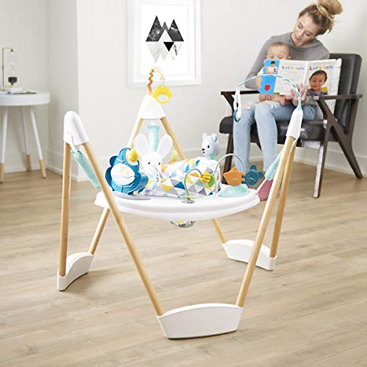 Evenflo Exersaucer Wood Frame Jumper, Woodland Wonder