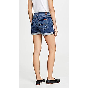 7 For All Mankind Women's Denim Shorts, Roll Up-Broken Twill Vanity, 30