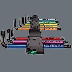 Wera Tools 05073593001 950 SPKL/9 SM N SB Long ARM HEX Key Set, One Size, Multi
