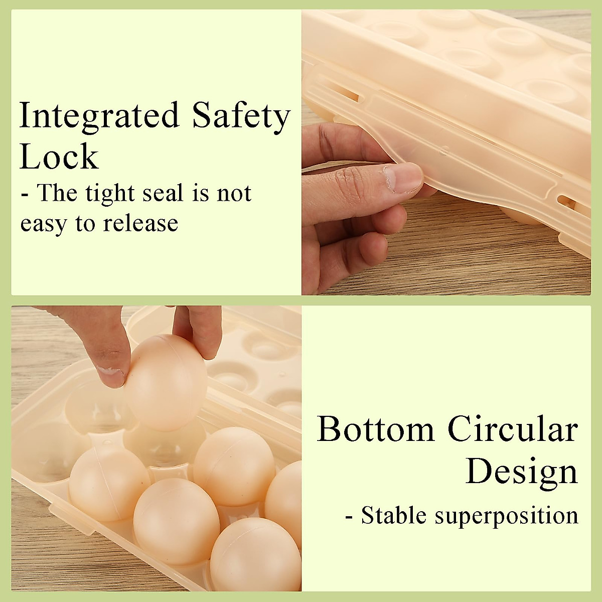 CYEAH 12 Grids Egg Holders, Reusable Egg Cartons Tray Egg Containers with Lid for Refrigerator, Large Capacity Egg Organizer Box for Home Kitchen Outdoor Picnic Hiking Storage, Set of 10