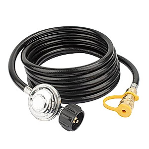 Ximoon F271803 Buddy Heater Adapter Hose Replacement for Mr. Heater F271803 12ft Big Buddy Hose with Regulator, 3/8 inch Female Quick Connect x QCC1 Propane Tank Connection