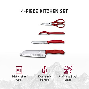 Victorinox Swiss Army 6.7131.4G Swiss Classic Knife Set Red Set of 4
