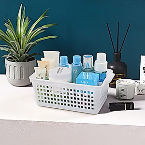 Vcansay Small Plastic Storage Basket, 6 Packs