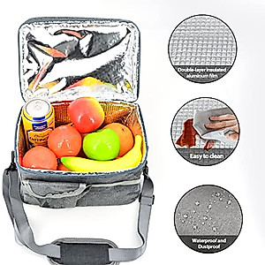 MOSTCOS Cooler Lunch Bag Insulated Reusable Lunch Box for Women/Men, Cute Lunch Box with Adjustable Shoulder Strap, Zippered Outer Pockets, Freezer Lunch Bags for Office Work Beach, Lunch Bag Adult