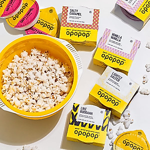 Opopop Gourmet Popcorn Gift Set - Variety 12-Pack Microwave Popcorn Kit, Collapsible Silicone Popcorn Popper, Gift Ready Packaging, Gluten Free Snacks Variety Pack, BPA-Free and Dishwasher Safe