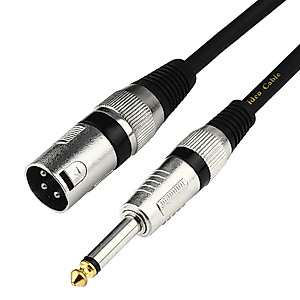 Disino Unbalanced 6.35mm(1/4 inch) TS Mono to XLR Male Cable Gold Plated Quarter inch to Male XLR Microphone Cable Interconnect Cable - 5 Feet/1.5 Meters