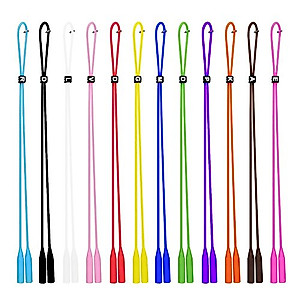 Wittocs Sport Eyewear Retainer 12 Pack Colorful Silicone Eyeglass Straps Adjustable Sunglass Elastic Holder for Sport Outdoor