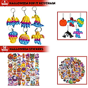 MSOOIIO Premium Halloween Party Favors Toys for kids,58PCS Cute Halloween Themed Toys, Assortment Kids Trick or Treat Party Favors Supplies,Treat Bag Stuffers Goody Bag Filler Halloween Treats Prizes