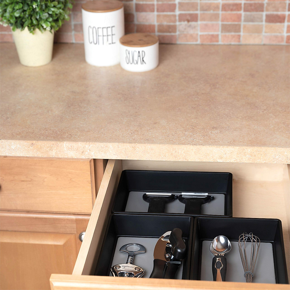 LIVORINI Drawer Organizers | Kitchen Drawer Organizer, Desk Drawer Organizer, Junk Drawer Organizer | Organization and Storage Tray [6 Pcs]