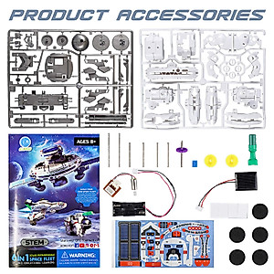 Solar Robot Kit for Kids Age 8-12, STEM Building Toys,6-in-1 Build Your Own Robot with Solar Panel & Battery Power, Science Educational Christmas Birthday Idea Gifts for Boy Age 8 9 10 11 12
