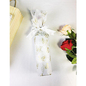 Bzumoot 50 Sheets Large Tissue Paper for Gift Bags 20 * 28 Inches White Metallic Gold Wrapping Gift Paper Butterfly Pattern Gift Wrapping Paper for Christmas Wedding Birthday Party DIY Craft