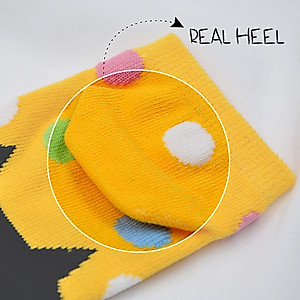 Hellomamma Women's Toe Sock Cute Cat Dog Ankle Sock Cotton Athletic Running Five Finger Socks for Girls (5 Pairs)